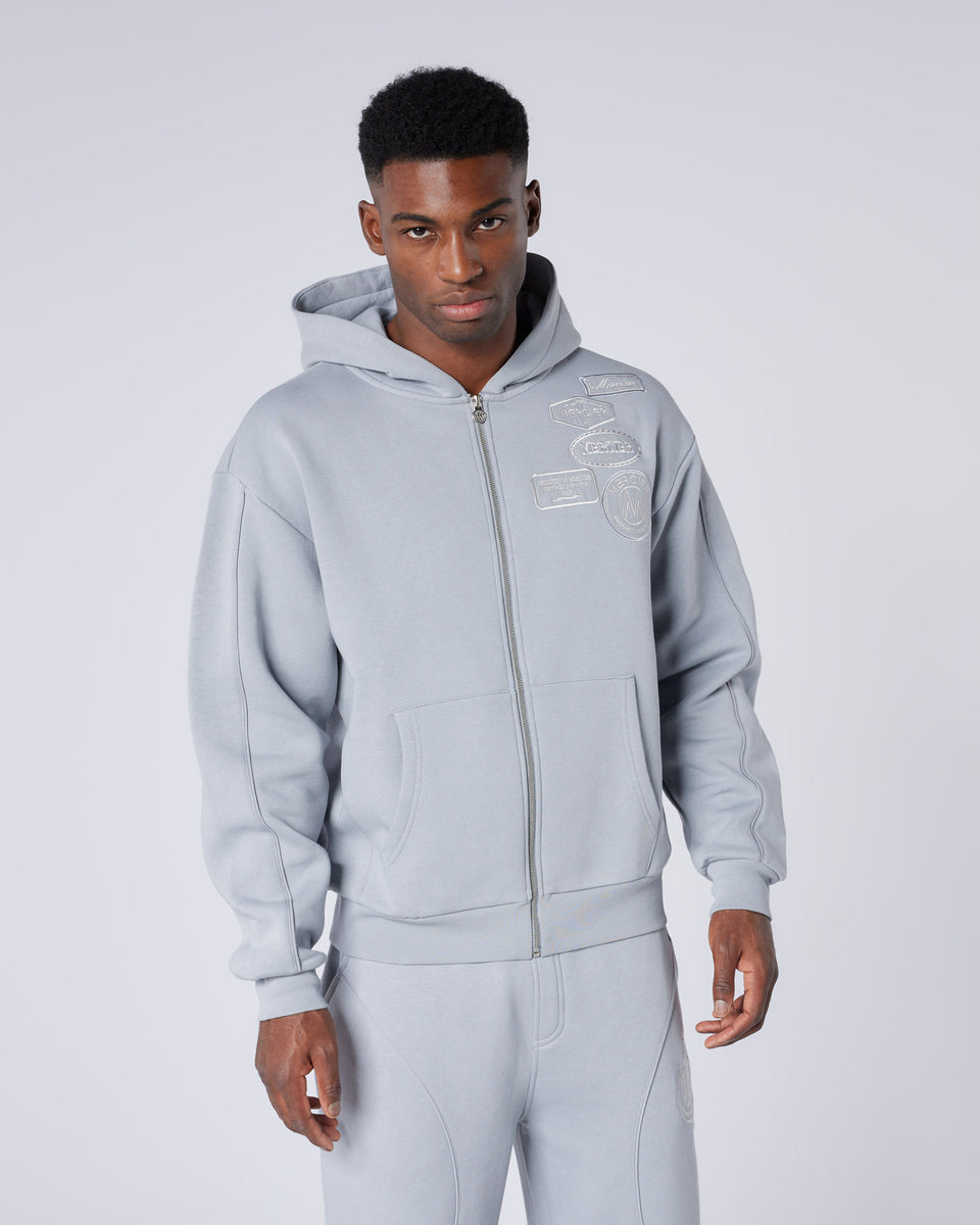Mercier New Wave Badge Hoodie Grey – MERCIER