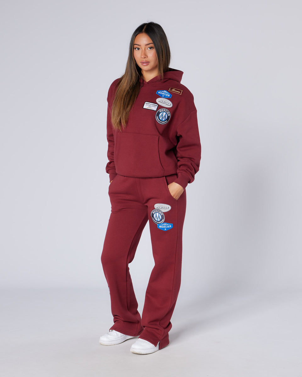 Mercier Women`s Relaxed OG Badge Jogger Cabernet – MERCIER