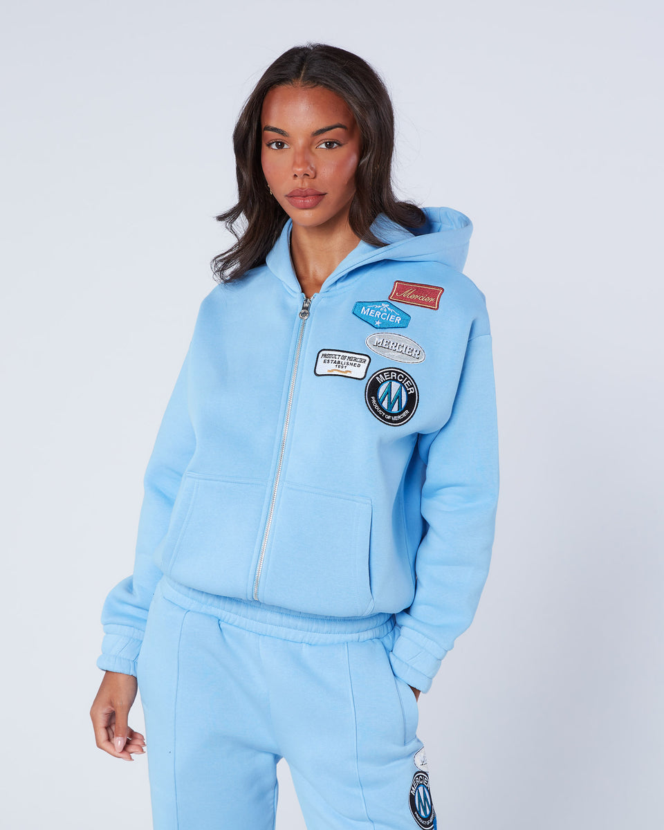 Mercier Womens OG Balloon Zip Hoodie Blue – MERCIER