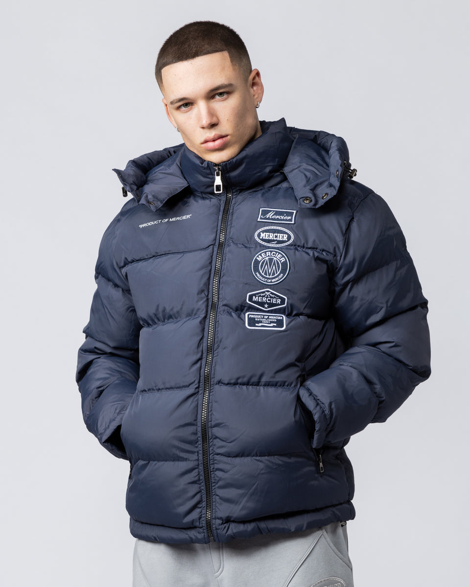 Mercier Hybrid Tonal Puffer Jacket Navy – MERCIER