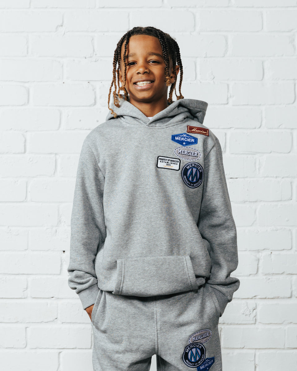 Mercier Junior Grey OG Badge Hood – MERCIER
