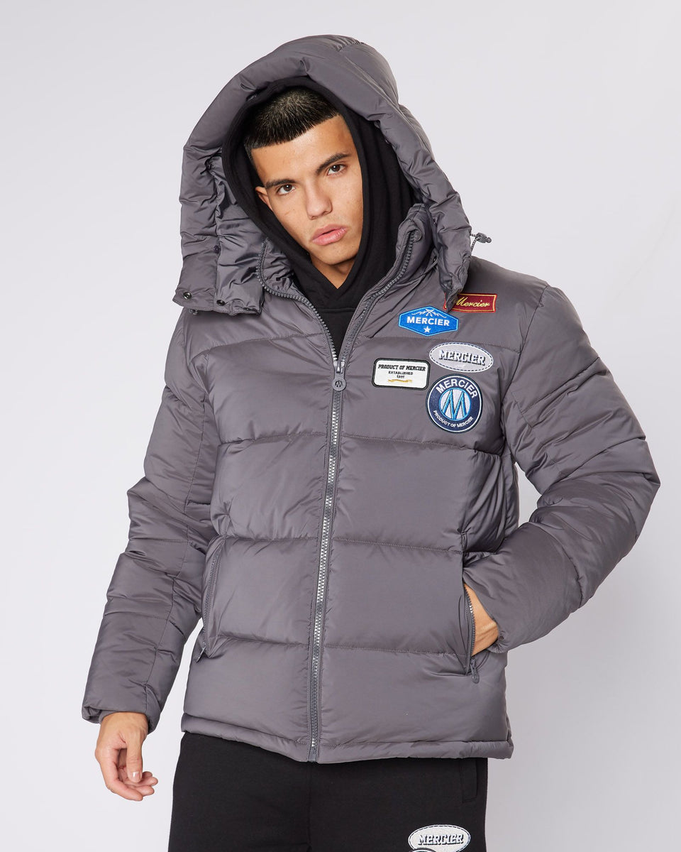 Mercier Men's OG Badge Puffer Jacket - Grey | Men's Jackets – MERCIER